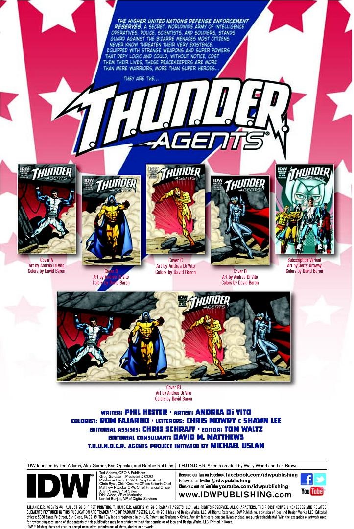 Preview: T.H.U.N.D.E.R. Agents #1 by Phil Hester & Andrea Di Vito Preview: T.H.U.N.D.E.R. Agents #1 by Phil Hester & Andrea Di Vito